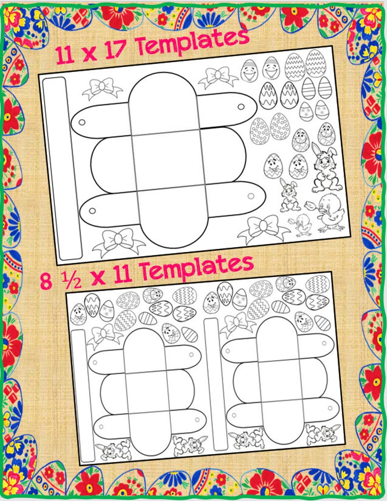 Easter Basket Craft Templates - Printable PDF - Etsy