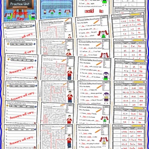 Spelling - No-excuse Words Spelling - 21 Unit Student PDF Printable ...