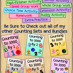 Math - Skip Counting to 1000 by 1 Worksheets - Set 1 - Etsy