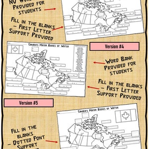 Map of Canada's Major Bodies of Water for Students to Label and Colour ...