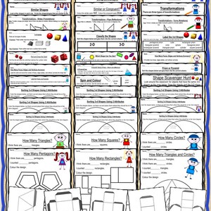 Math - Geometry Worksheets, No Prep, Ready to Use, Printable PDF - Etsy