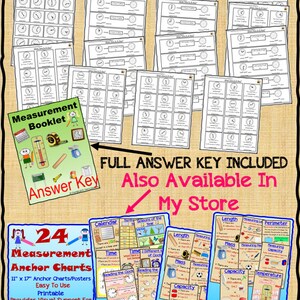 Math - Measurement Worksheets/unit With Answer Key - Printable PDF - Etsy