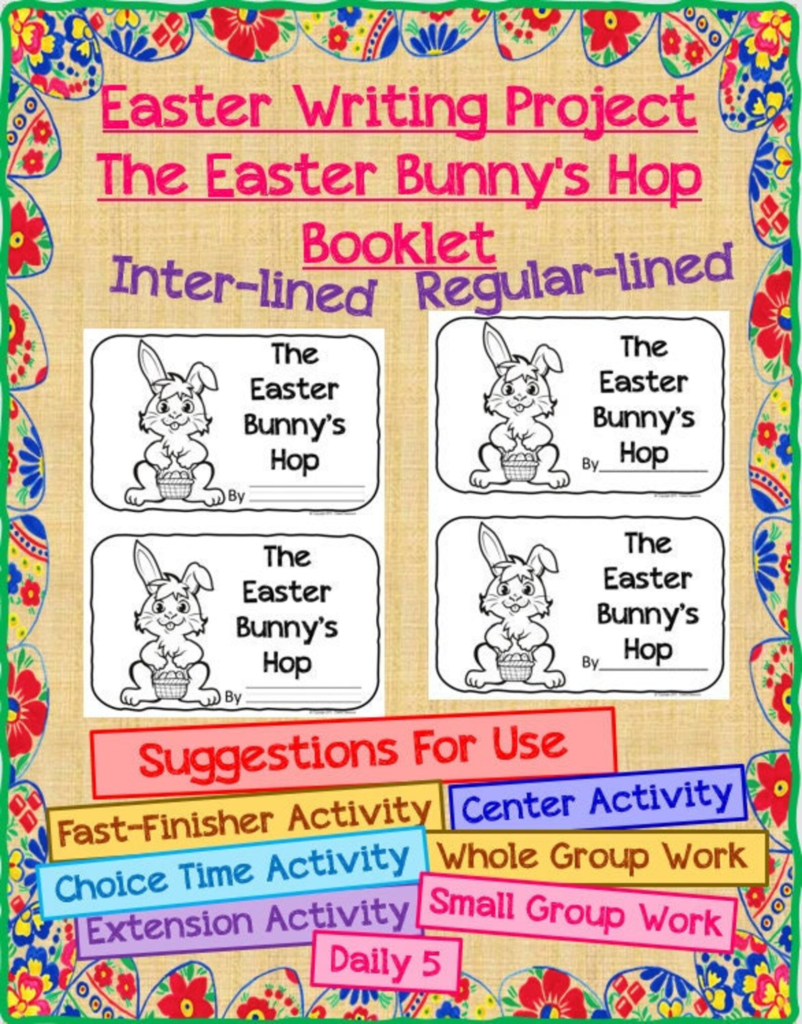 Easter Writing Project - the Easter Bunny's Hop Booklet - Printable PDF ...