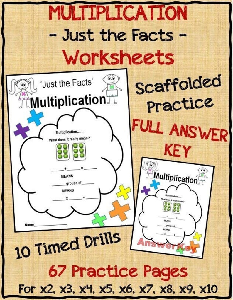 Multiplication Basic Facts Unit Worksheets With Answer Key - Etsy