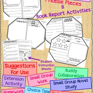 Book Report Templates - Mobile Display Activity for Novels and Picture ...