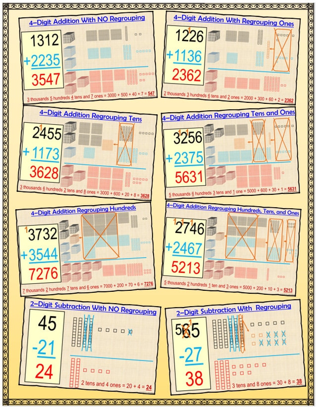 2-digit, 3-digit, and 4 Digit Addition and Subtraction With and Without ...