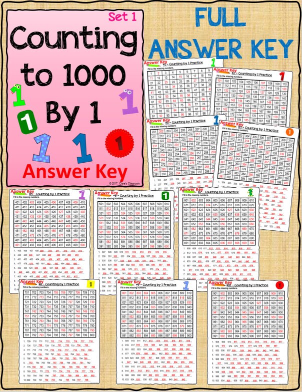 Math Skip Counting to 1000 by 1 Worksheets Set 1 - Etsy
