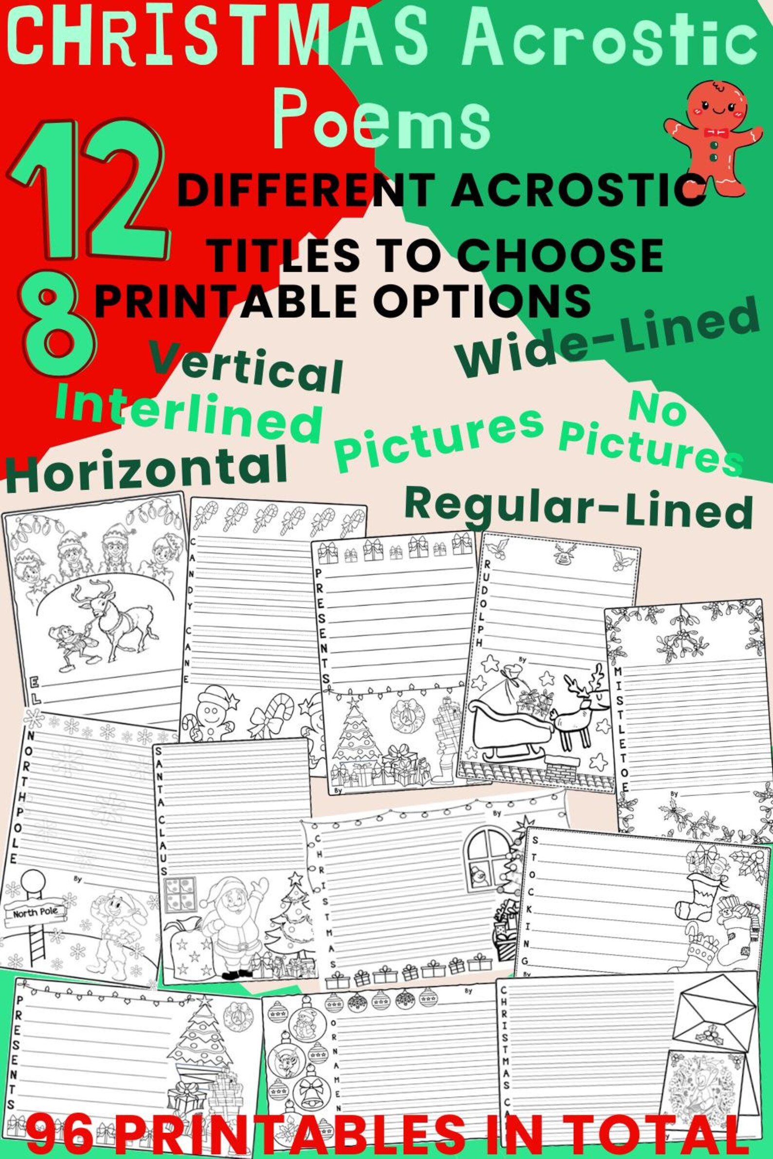 Christmas Acrostics - Christmas Writing Activity (10 - 11 X 17 PDF ...