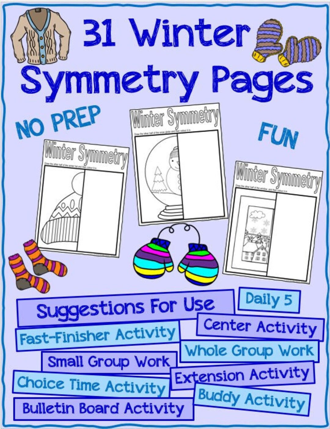 Winter Symmetry Worksheets (31 Pages) - Etsy