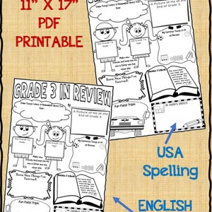 End of School Year Review Poster - Grade 3 - Etsy