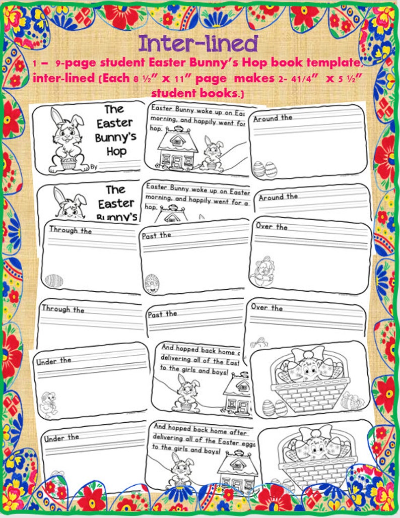 Easter Writing Project - the Easter Bunny's Hop Booklet - Printable PDF ...
