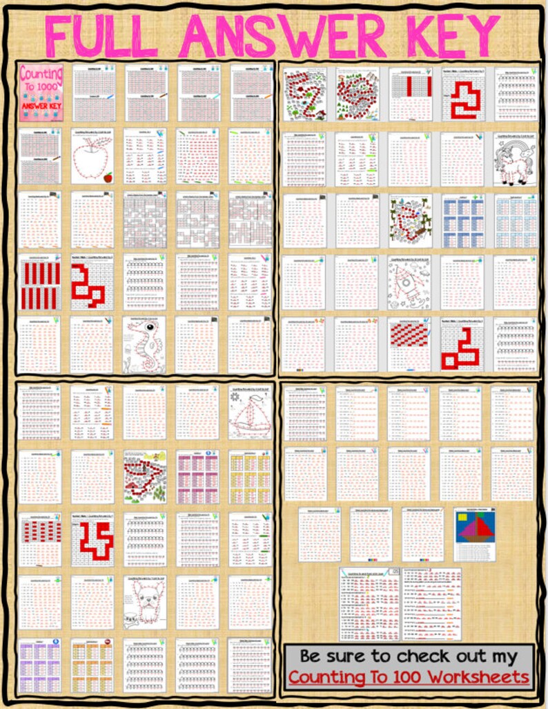 Math Skip Counting to 1000 by 1's, 2's, 3's, 4's, 5's, and 10's 100 ...