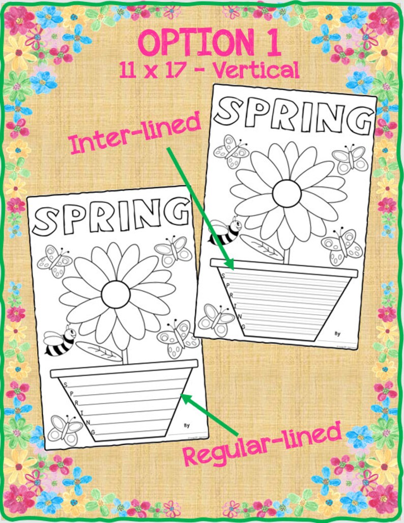 Spring Acrostic Poetry Templates - PDF Printable - Etsy