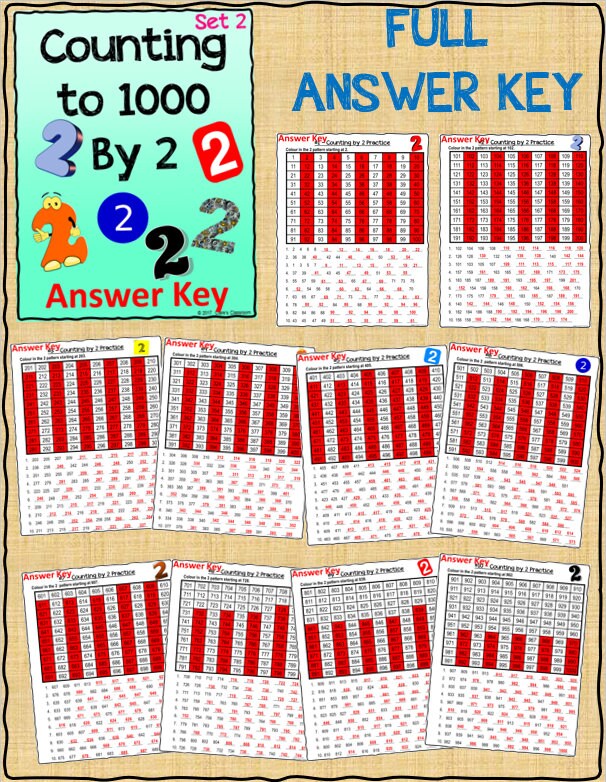 Math Skip Counting to 1000 by 2 Worksheets Set 2 Printable PDF - Etsy