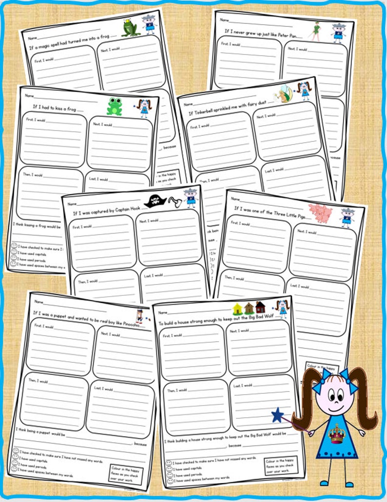 Fairy Tale Sequence Writing Prompts Activity Sheets - First, Next, Then ...