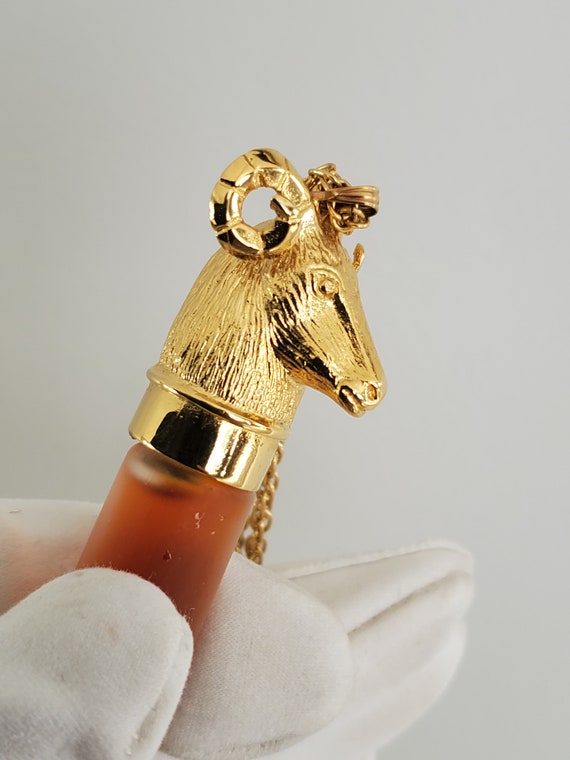 Vintage Charles Revson Ram's Head Perfume Flask - Gem