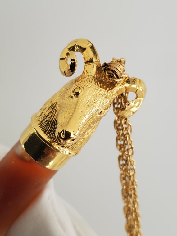 Vintage Charles Revson Ram's Head Perfume Flask - Gem