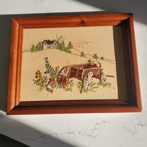 Needlepoint Wagon Farm House Scene Country Landscape - Etsy