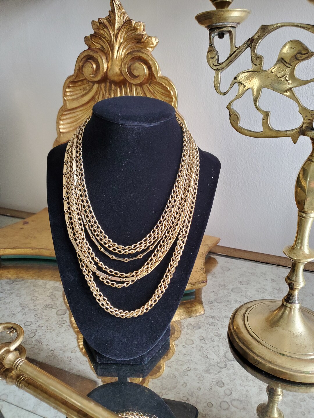 VTG Timeless Gold Tone Approx 16 Multi Strand Chain Necklace - Etsy