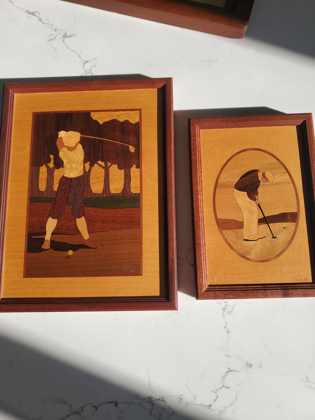 PAIR of Vintage NELSON Hudson River Inlay Wood Marquetry - Etsy