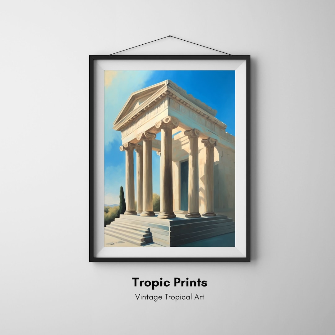Digital Print of an Ancient Greek Temple Vintage Print Wall Art Digital ...