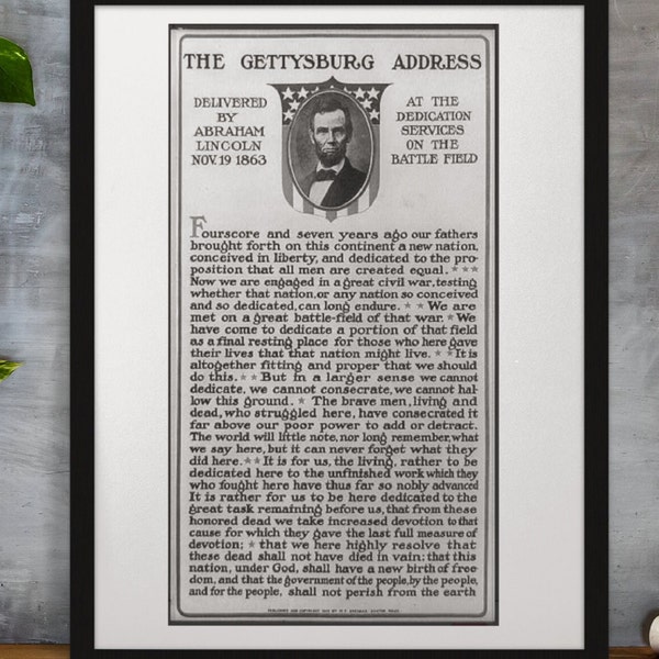 Gettysburg Address - Etsy