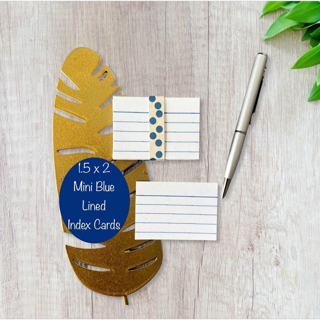 Mini Index Cards Blue Ruled Index Cards pack of 75 Small Index Cards ...