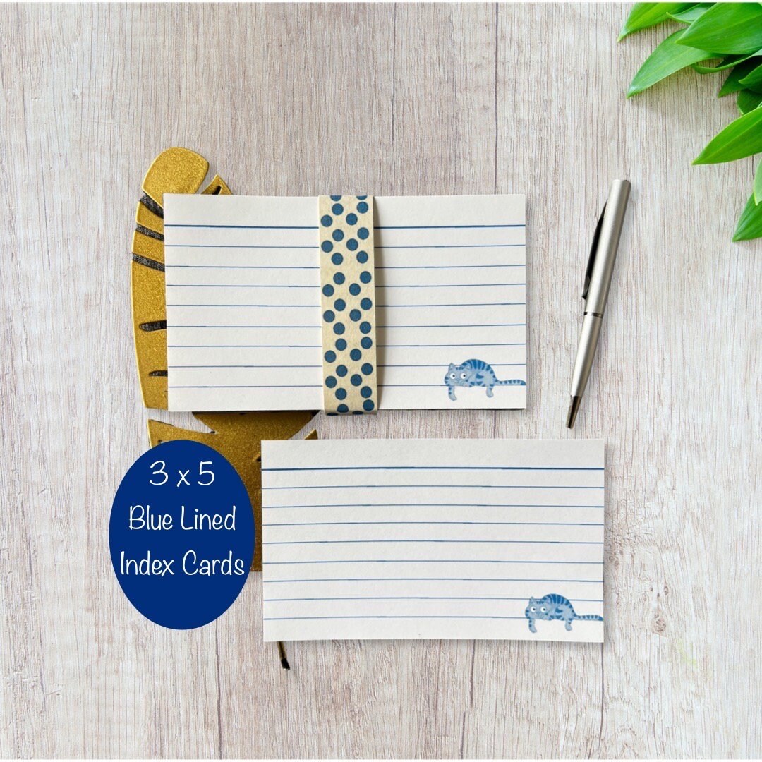 3x5 Index Cards Pack of 25 Index Cards Blue Ruled Index Cards Back to ...