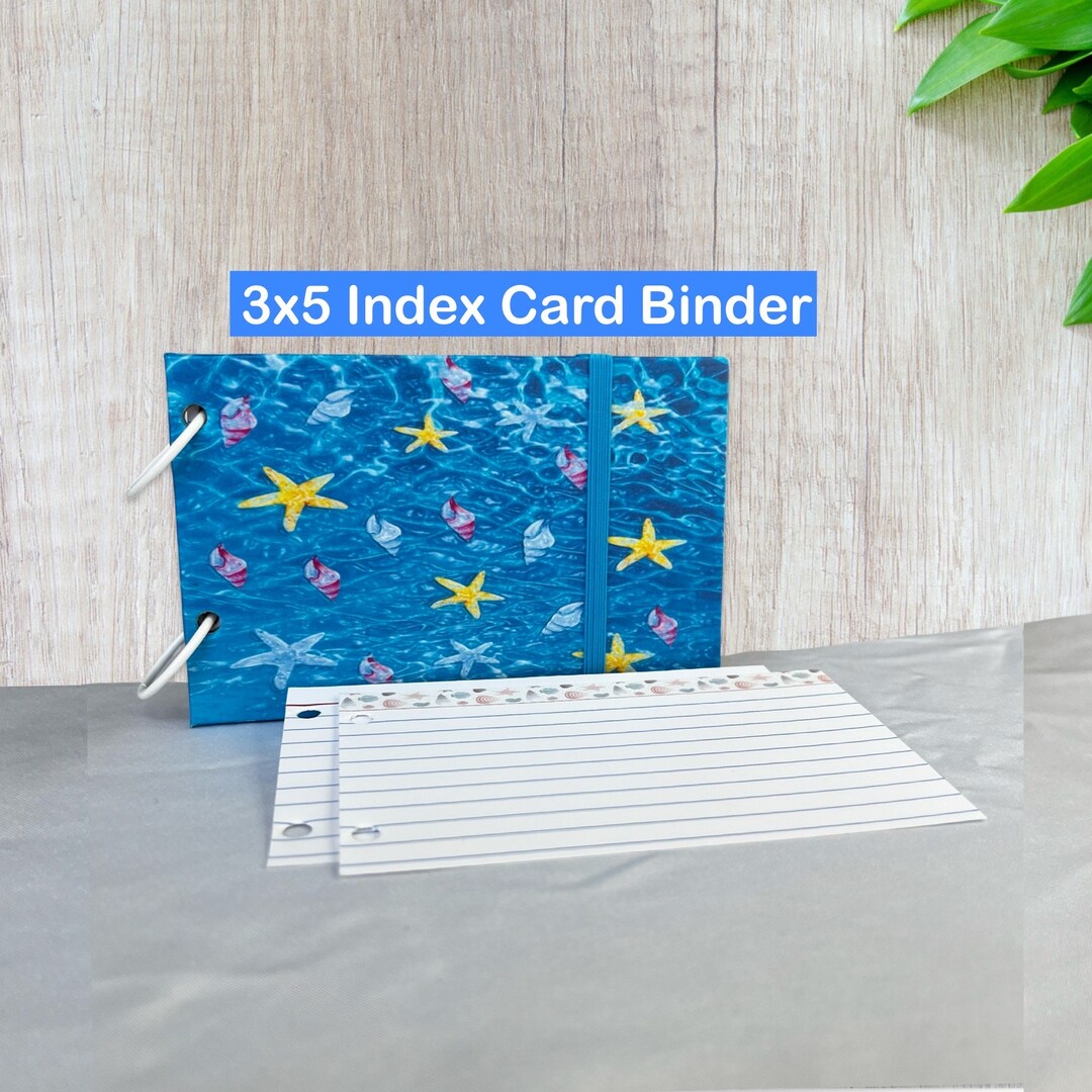 3x5 Index Card Binder Beach Theme Ruled Index Cards pack of 30 Index ...