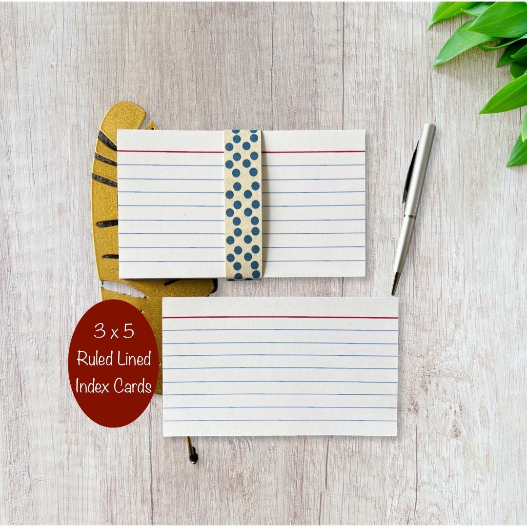3x5 Index Cards Ruled Index Cards pack of 25 Index Cards Lined Index ...
