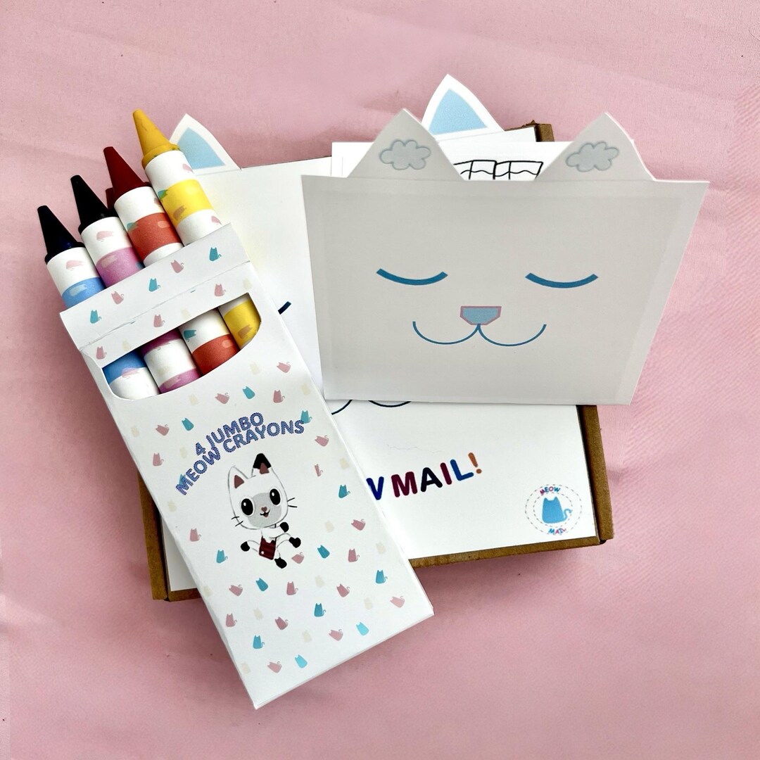 Gabbys Dollhouse Meow Box Crayons Coloring Pages & Sticker - Pany Paws ...