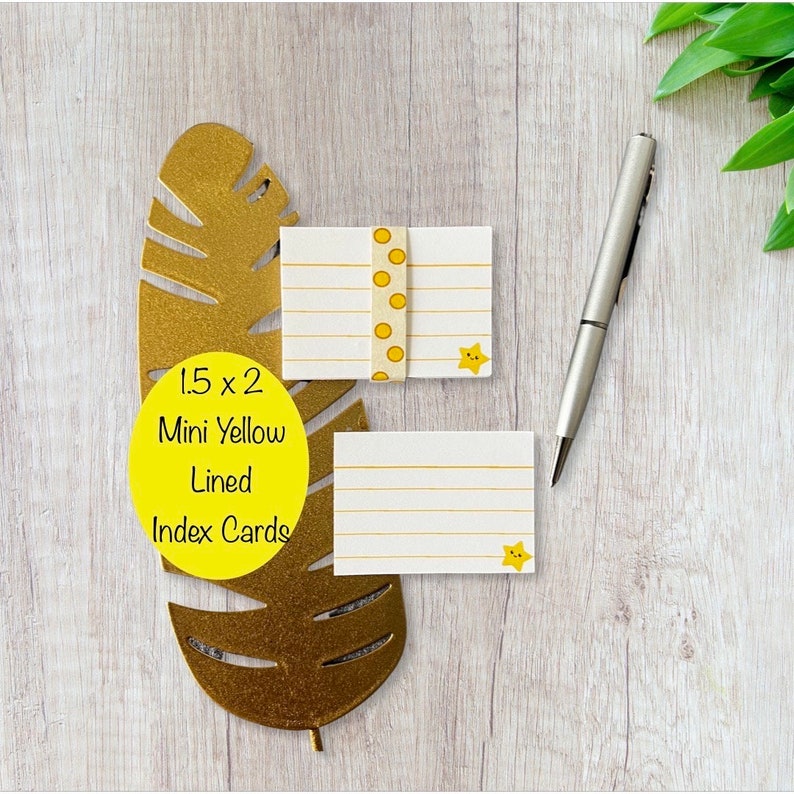 Mini Index Cards Yellow Ruled Index Cards pack of 75 Small - Etsy