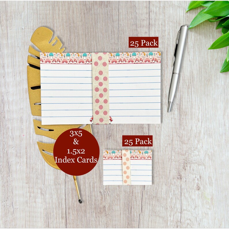 3x5 Index Cards Ruled Index Cards pack of 25 Kawaii - Etsy