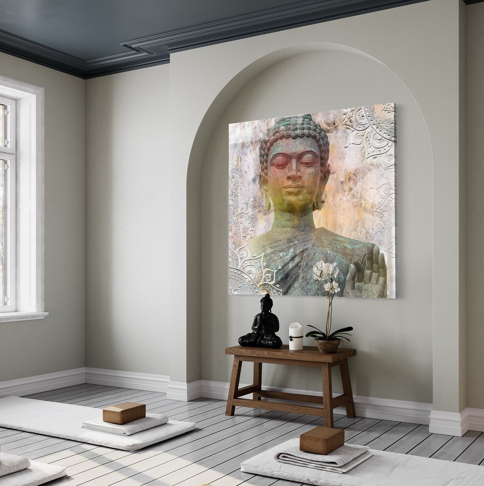 Buddha Painting Canvas Original Wall Art Canvas Large Modern Buddha ...