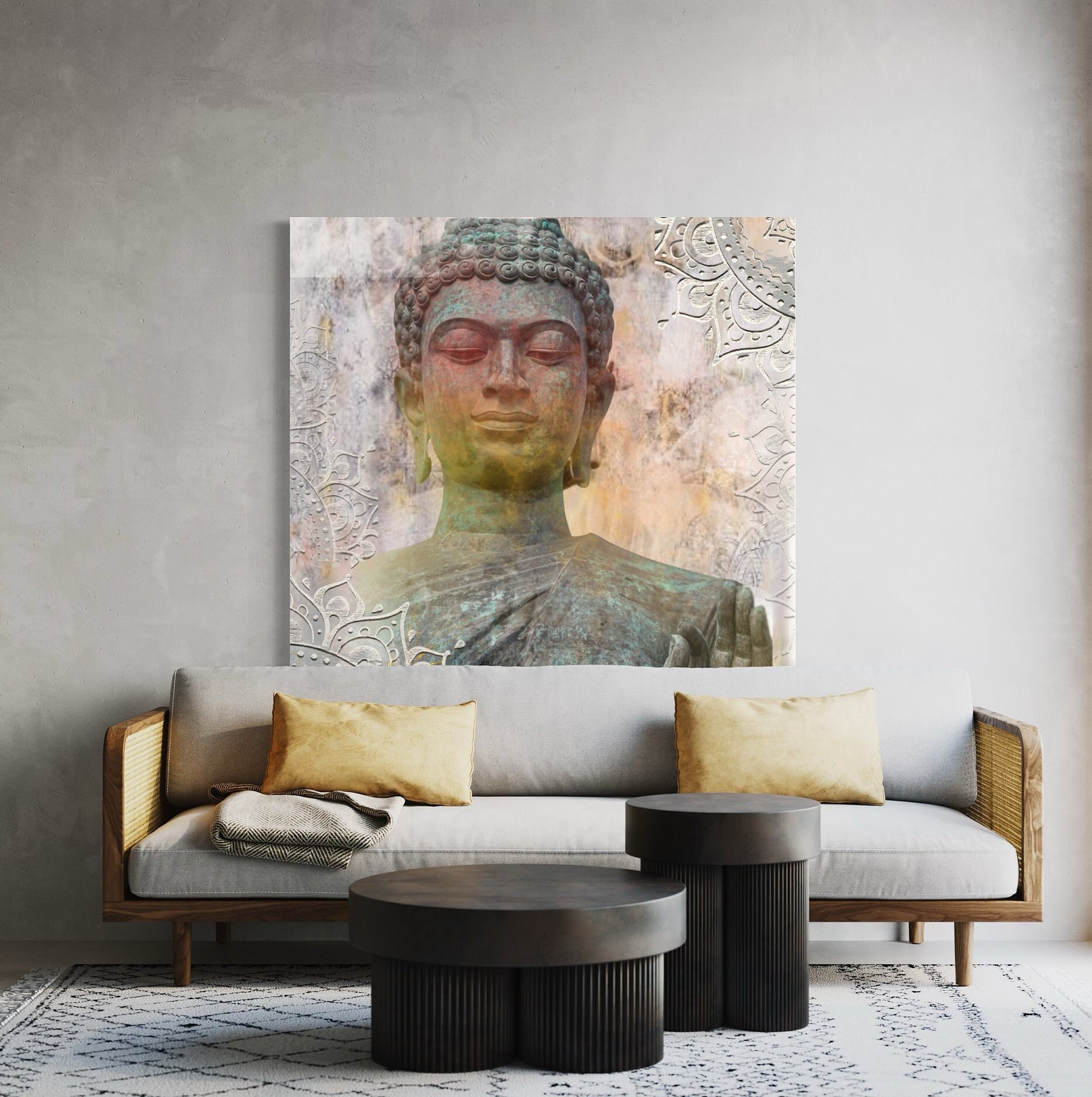 Buddha Painting Canvas Original Wall Art Canvas Large Modern Buddha ...