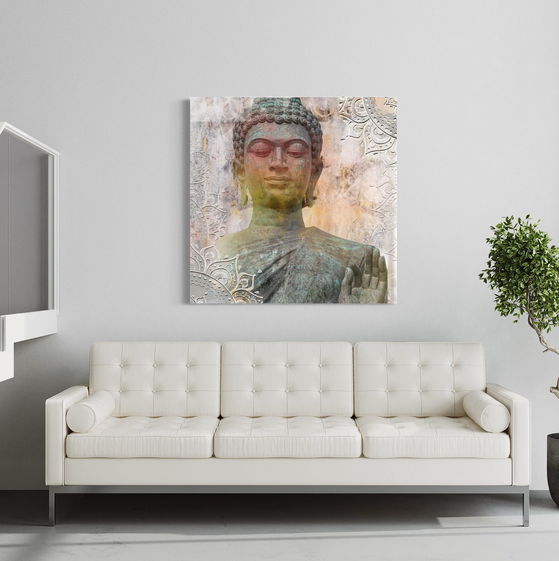 Buddha Painting Canvas Original Wall Art Canvas Large Modern Buddha ...