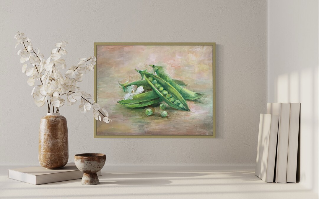 Green Peas Painting Original Art Painting Peas Wall Art Artwork Acrylic ...