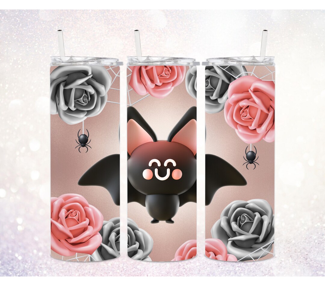 3D Inflated Bat 20 Oz Skinny Tumbler PNG Spooky Season PNG Halloween ...
