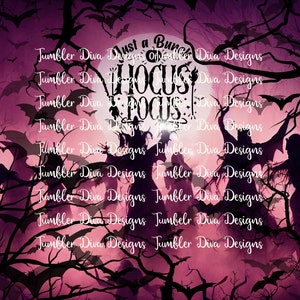Hocus Pocus 20 Oz Tumbler PNG ~ Witches PNG ~ Skinny Halloween Tumbler ~ Bat Tumbler Sublimate ...