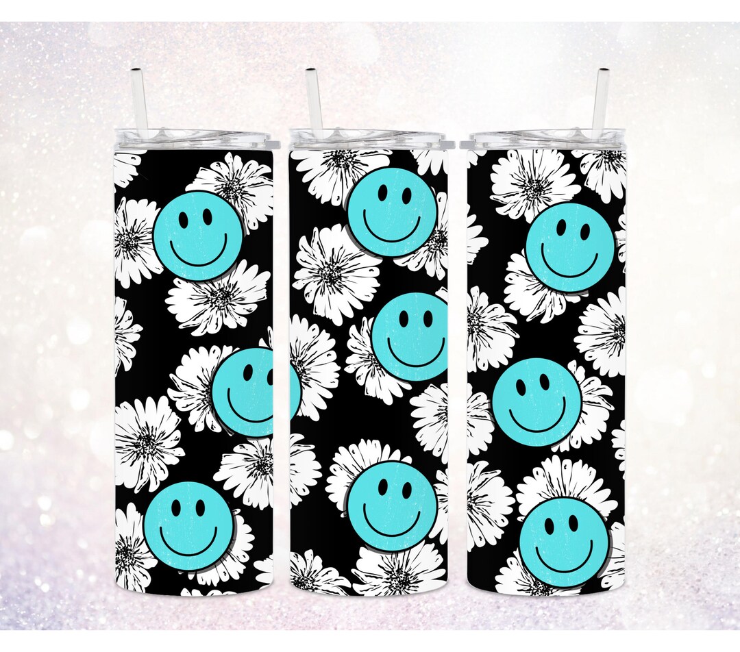 Retro Smiley Faces 20 Oz Tumbler PNG ~ Smile Face Print ~ Digital ...