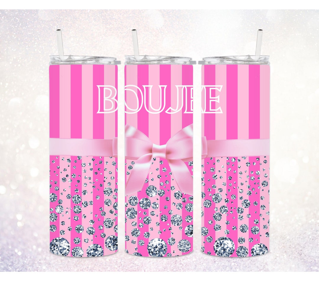 Boujee Diamonds Designer 20 Oz Skinny Tumbler PNG ~ Pink Tumbler PNG ...