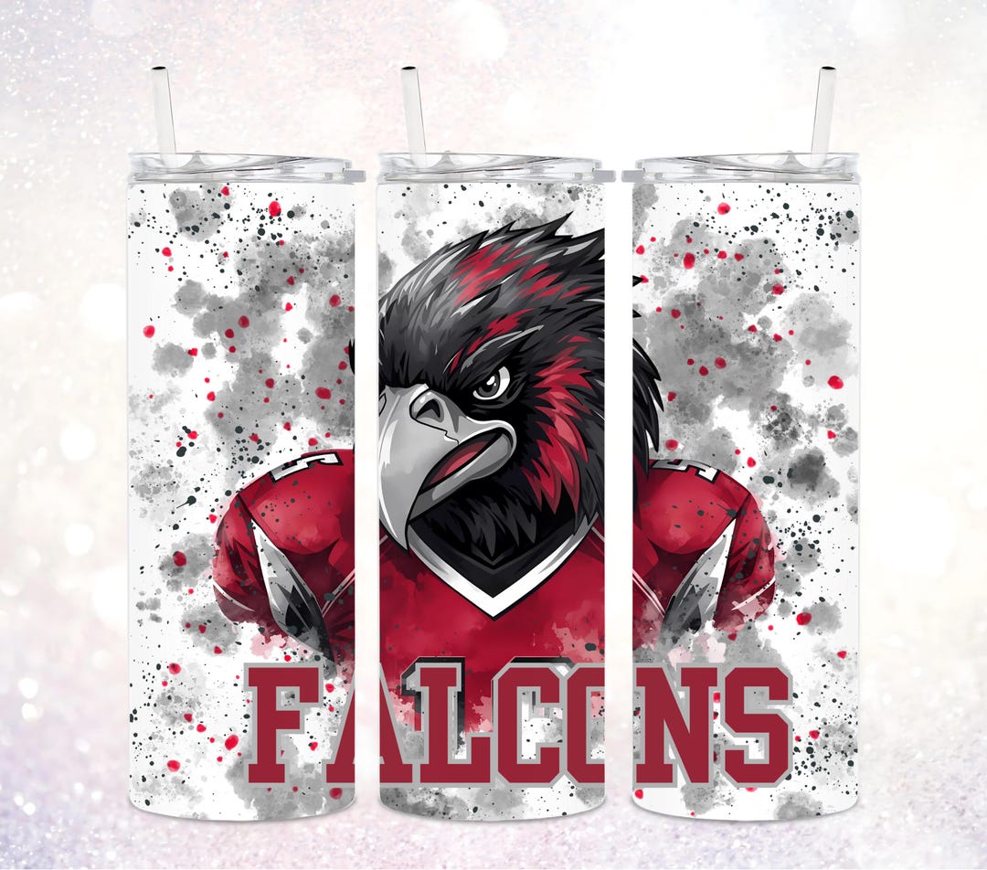 Falcon 20 Oz Tumbler PNG ~ Falcon Mascot Skinny Tumbler Wrap ~ Falcon ...