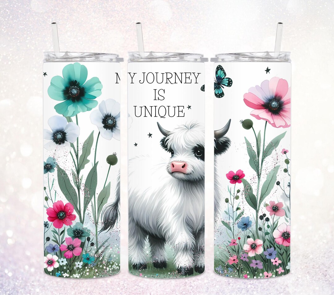 Inspirational 20 Oz Tumbler PNG Highland Cow Tumbler Watercolor Style ...