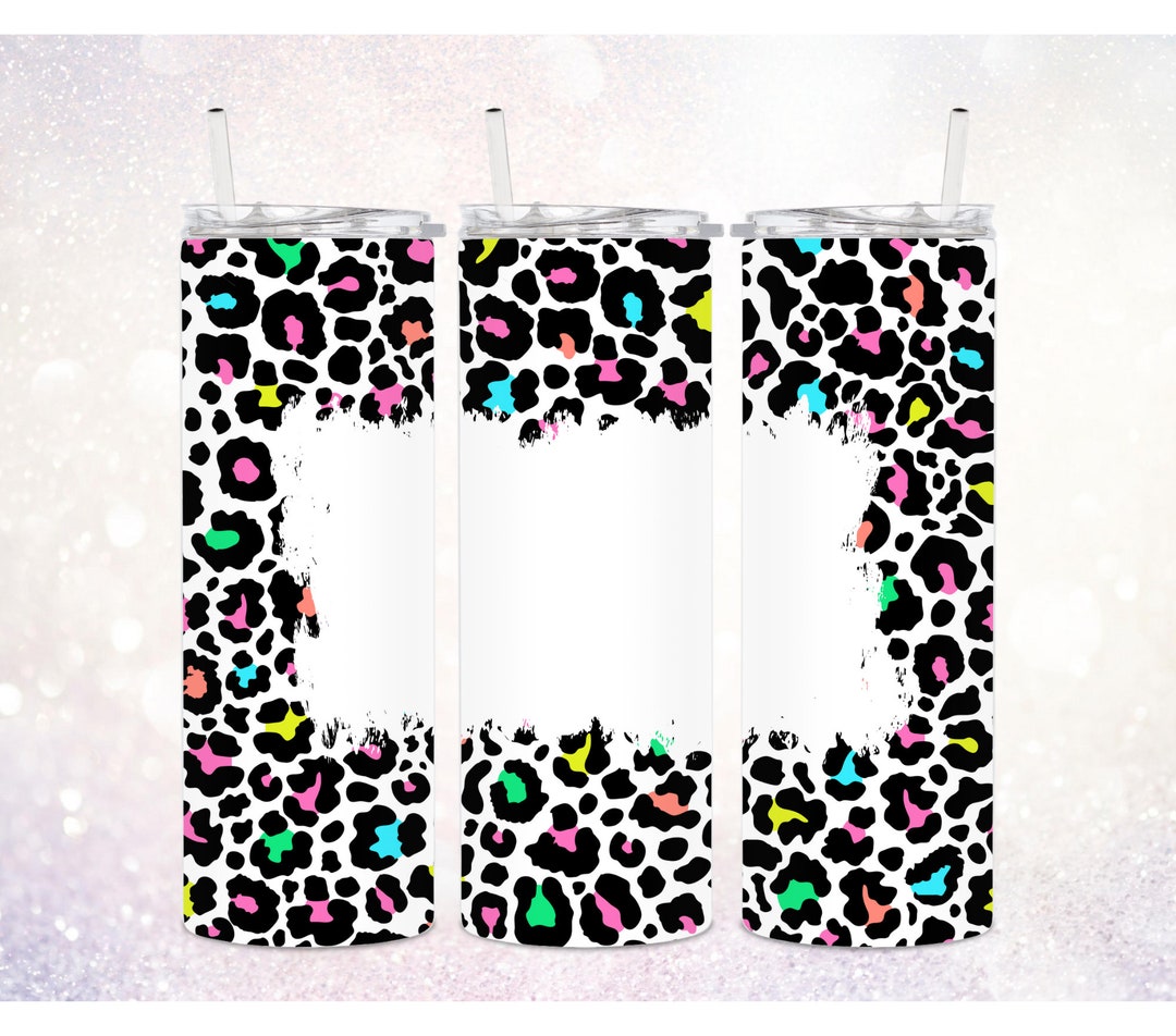 Leopard Print Custom 20 Oz Skinny Tumbler Wrap PNG ~ Add Your Own Photo ...