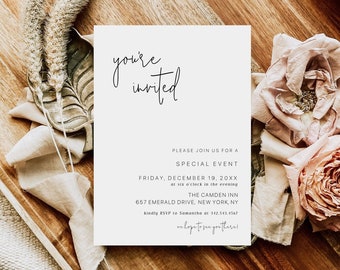Minimalist You're Invited Invitation Special Event Invitation Modern ...