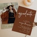 Rustic Terracotta Graduation Party Invitation, DIY Printable Boho ...