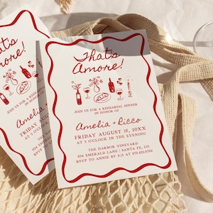 Thats Amore Rehearsal Dinner Invitation Template, Editable Wedding ...