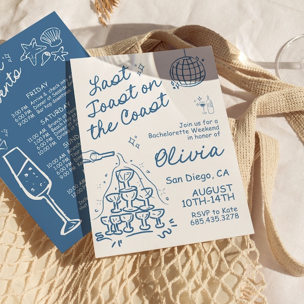 Bachelorette Last Toast on the Coast Template - Etsy