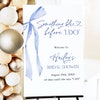 Blue Bow Curvy Border Boy Baby Shower Invitation Set Modern Wavy Frame ...