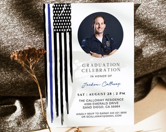Personalized Police Academy Graduation Invitation Template, Law ...